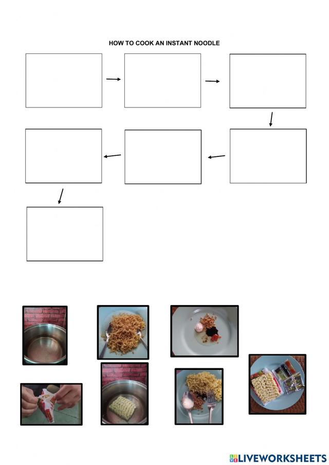 How to cook an instant noodle worksheet | Quizalize